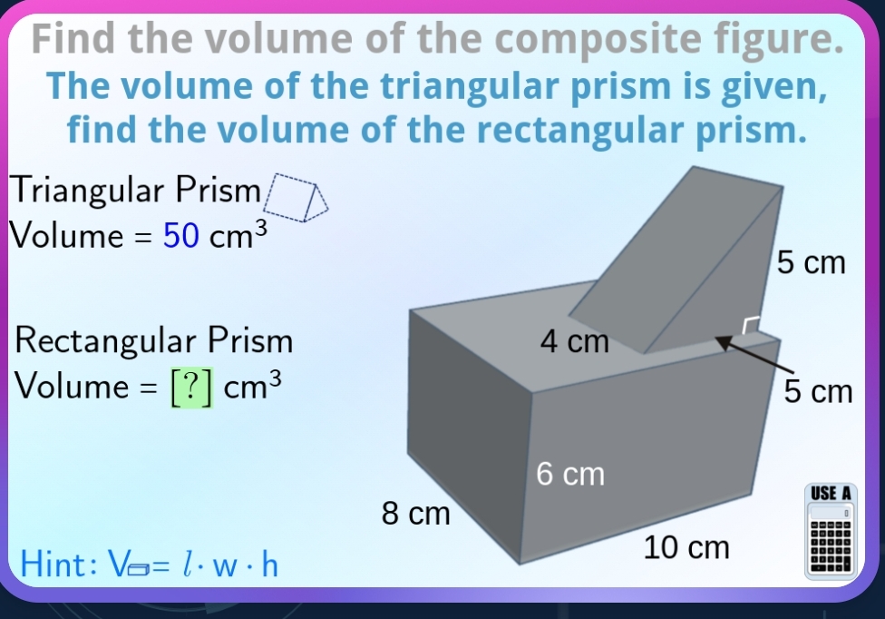 Solved Find the volume of the composite figure. The volume | Chegg.com