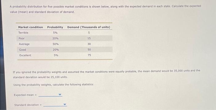 Solved 20. Probability-weighted means and standard | Chegg.com