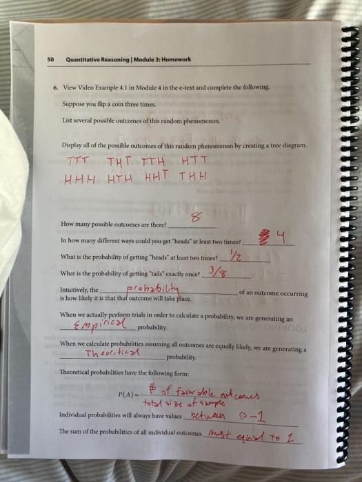 Solved 50 Quantitative Reasoning Module 3: Homework 6. View | Chegg.com