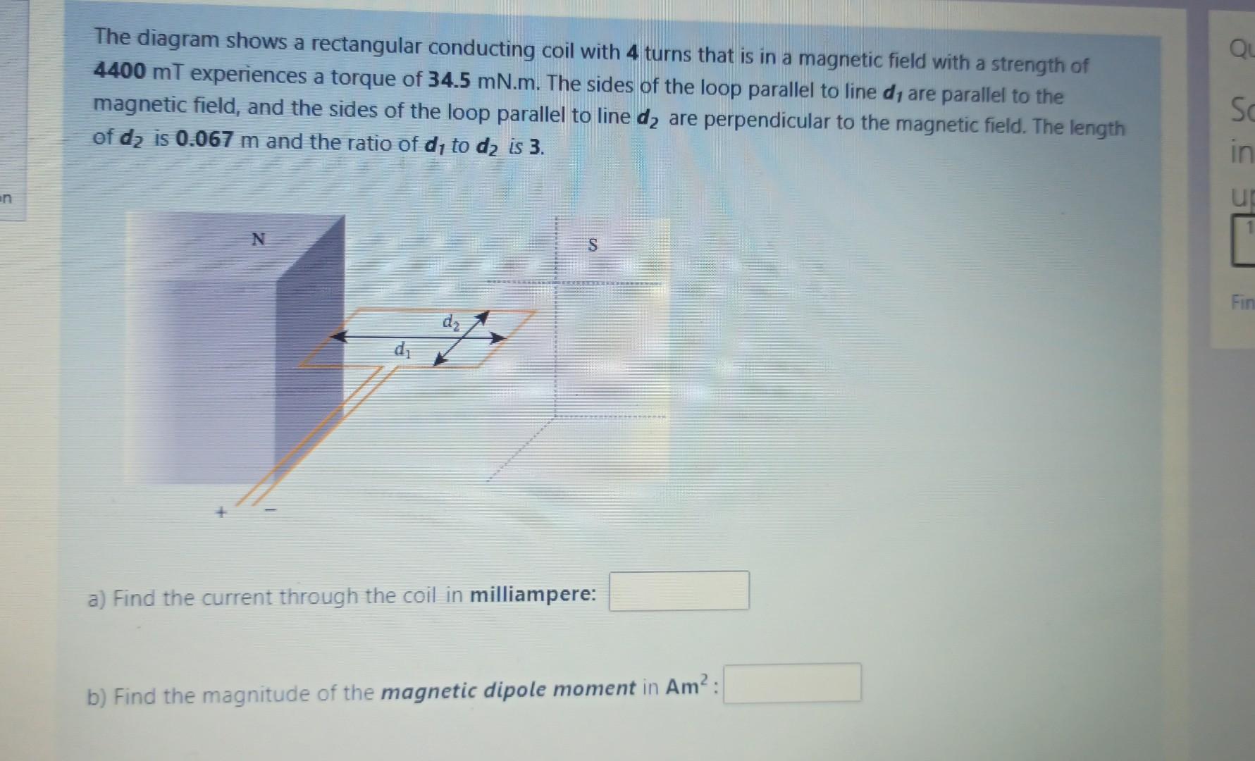 Solved The diagram shows a rectangular conducting coil with | Chegg.com