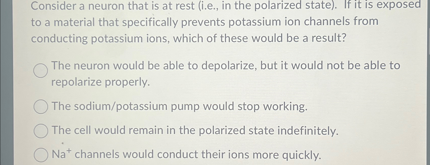 Solved Consider a neuron that is at rest (i.e., ﻿in the | Chegg.com