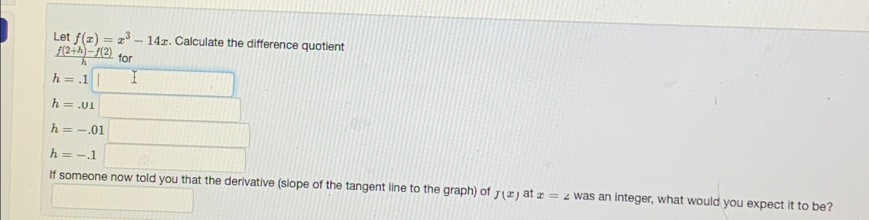 Solved Let f(x)=x3-14x. ﻿Calculate the difference quotient | Chegg.com