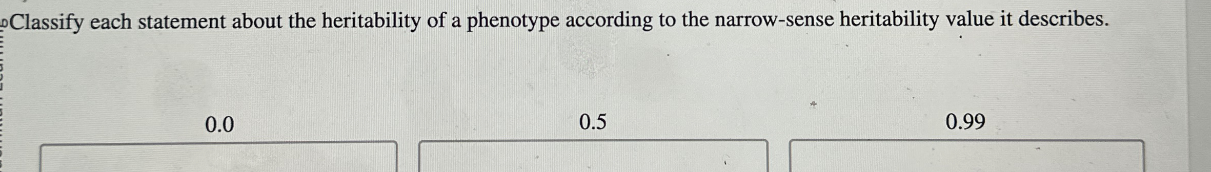 Solved Classify each statement about the heritability of a | Chegg.com