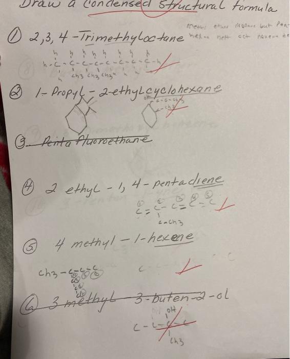 Solved a Condensed structural Formula 0 2,3,4 | Chegg.com