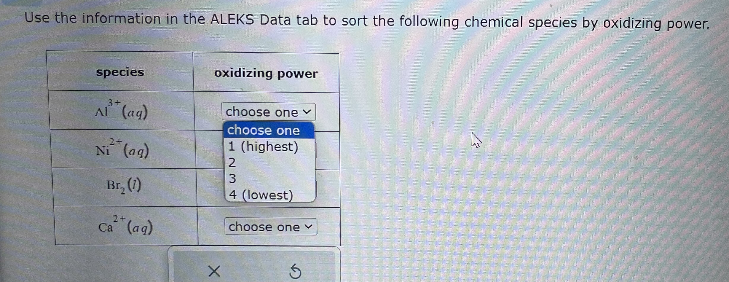 Solved Use the information in the ALEKS Data tab to sort the | Chegg.com