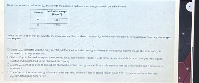 Solved Using Slater's rules calculate Zet(Z∗) for a valence | Chegg.com