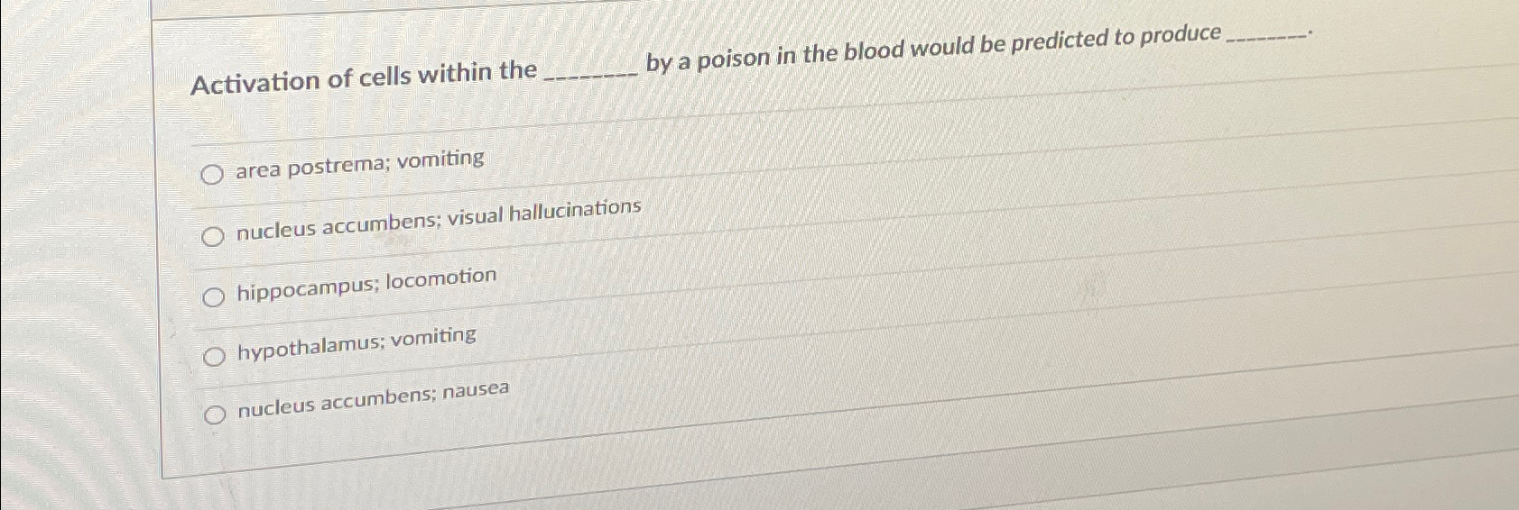 Solved Activation of cells within the by a poison in the | Chegg.com