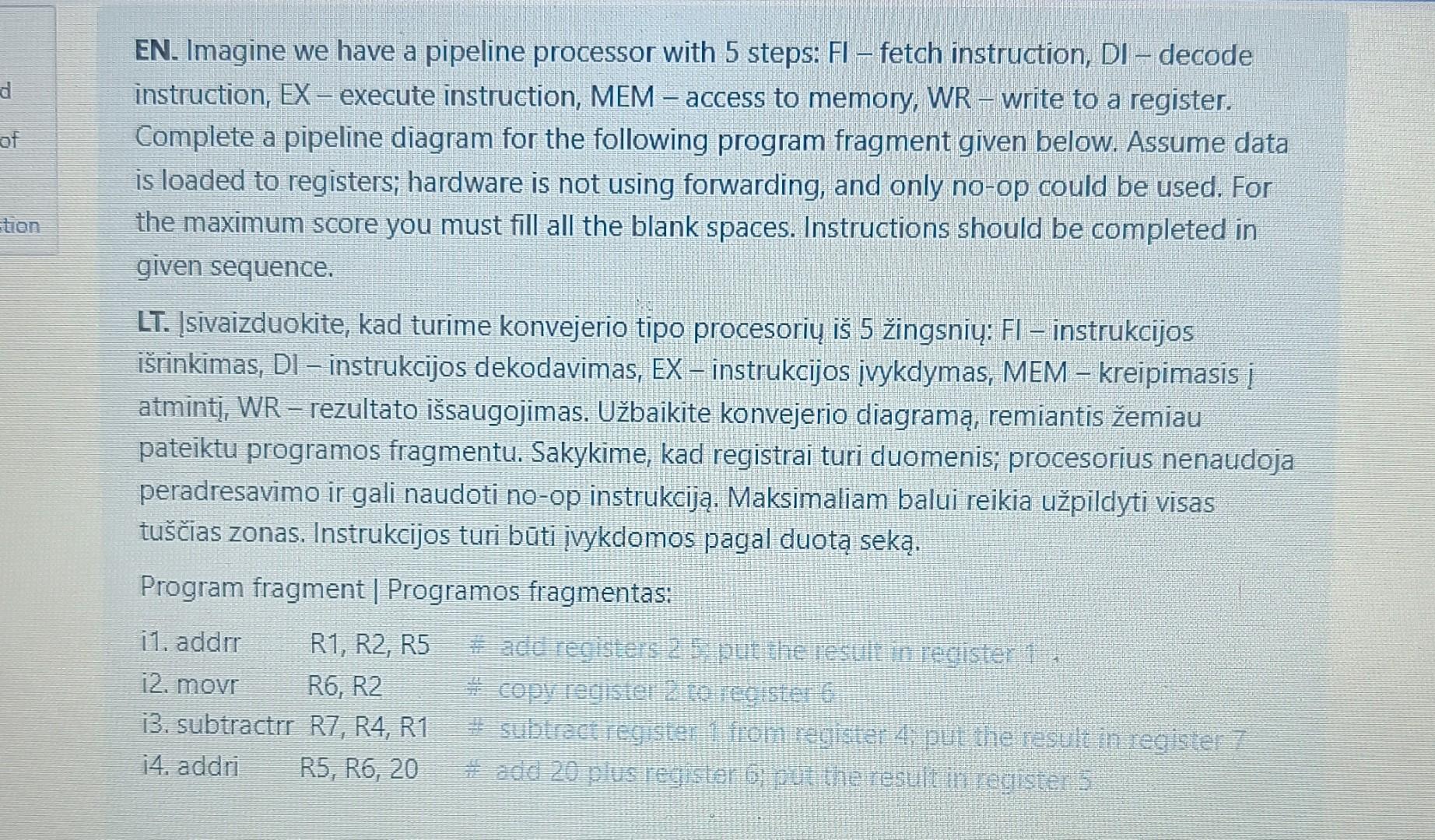 Solved EN. Imagine we have a pipeline processor with 5 | Chegg.com