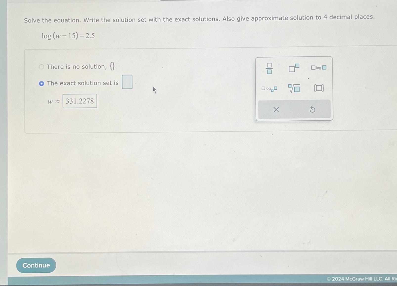 Solved Solve the equation. Write the solution set with the | Chegg.com