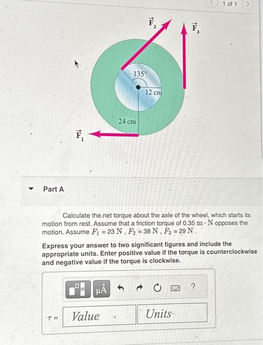 Solved Calculate the net torque about the axle of the wheel, | Chegg.com