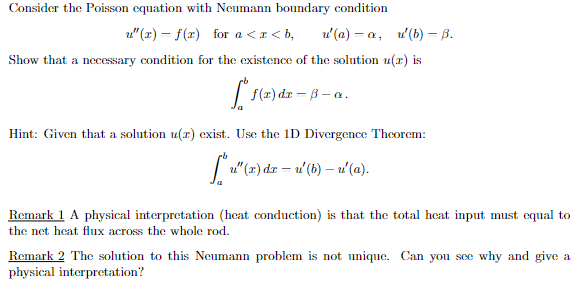 Solved Consider the Poisson equation with Neumann boundary | Chegg.com