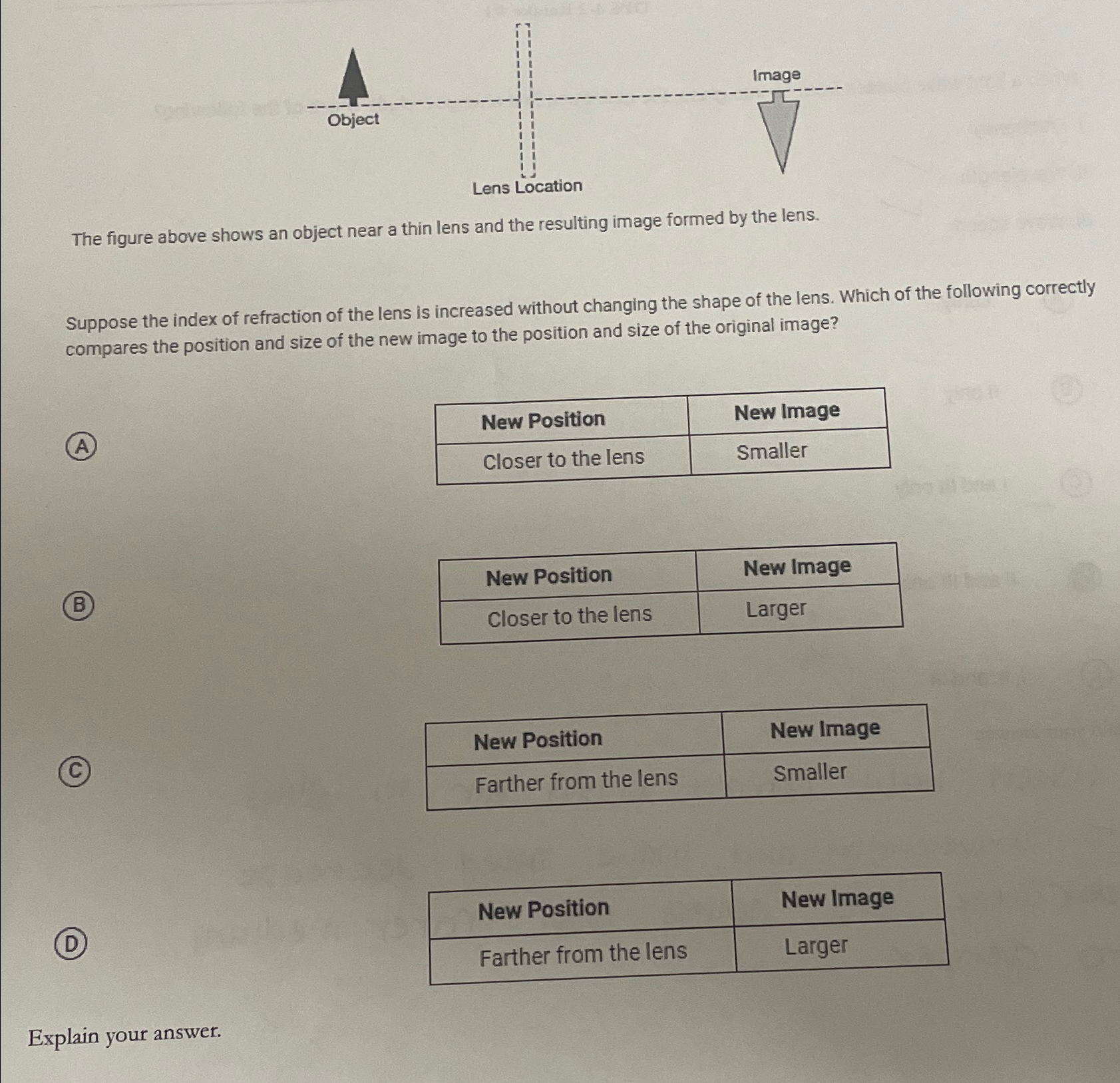 Solved The figure above shows an object near a thin lens and | Chegg.com