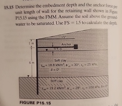 Solved 15.15 ﻿Determine the embedment depth and the anchor | Chegg.com