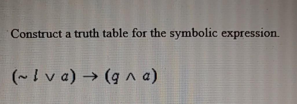 Solved Construct a truth table for the symbolic expression | Chegg.com