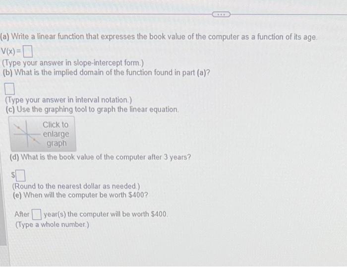 (a) Write a linear function that expresses the book | Chegg.com