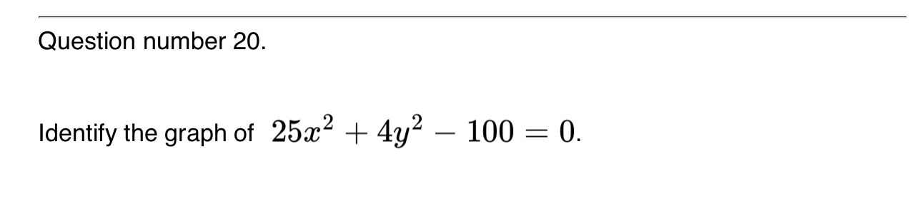 Solved Question number 20.Identify the graph of | Chegg.com