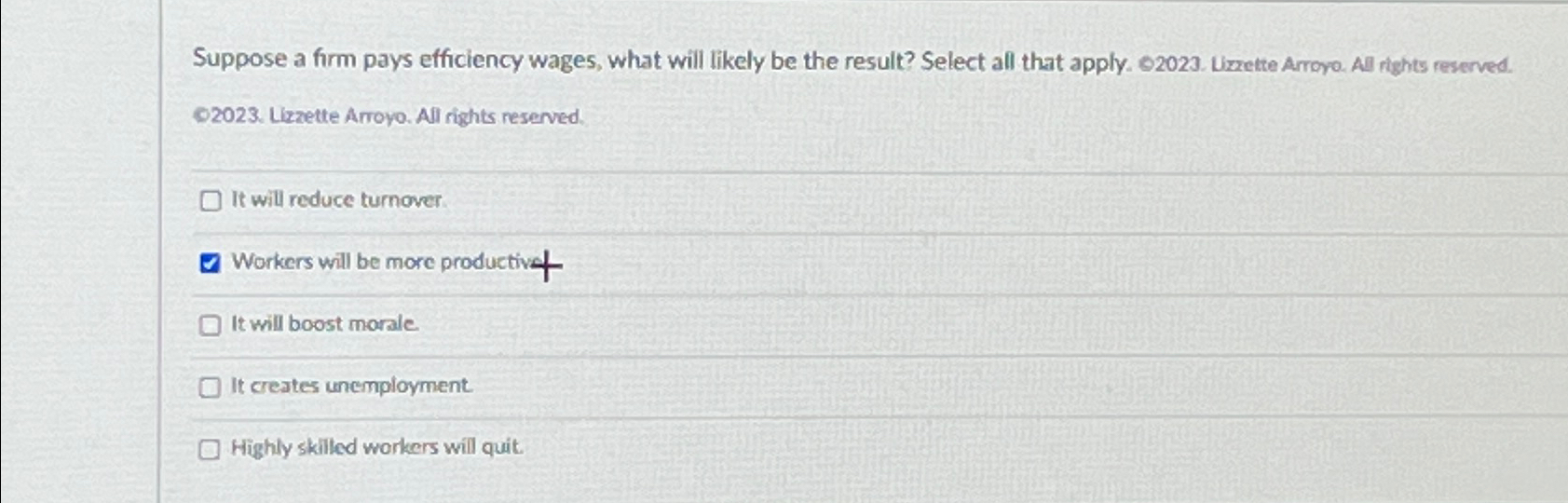 Solved Suppose a firm pays efficiency wages, what will | Chegg.com