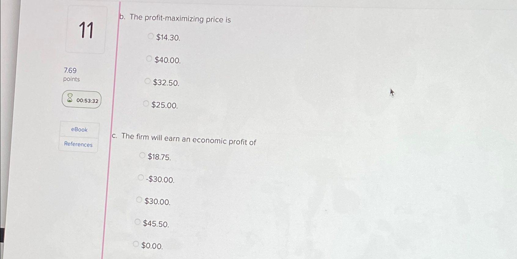 Solved 11b. ﻿The profit-maximizing price | Chegg.com