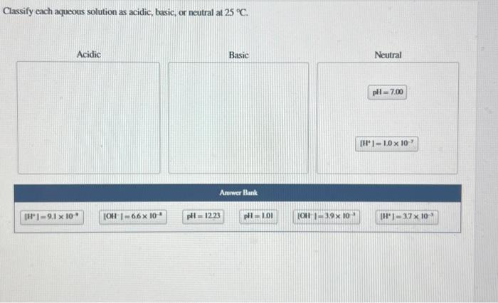 Solved Classify each aqueous solution as acidic, basic, or | Chegg.com