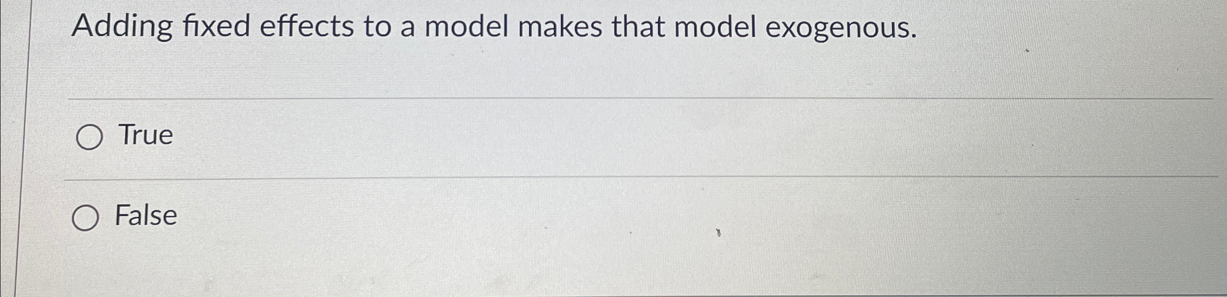 Solved Adding fixed effects to a model makes that model | Chegg.com