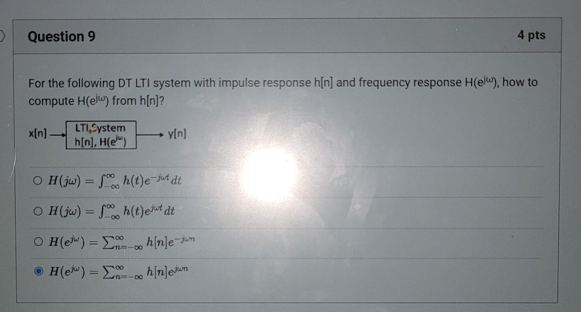 Solved For the following DT LTI system with impulse response | Chegg.com