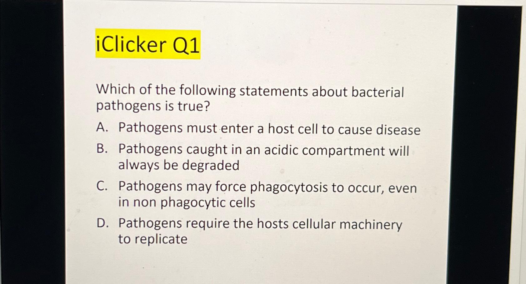 Solved iClicker Q1Which of the following statements about | Chegg.com