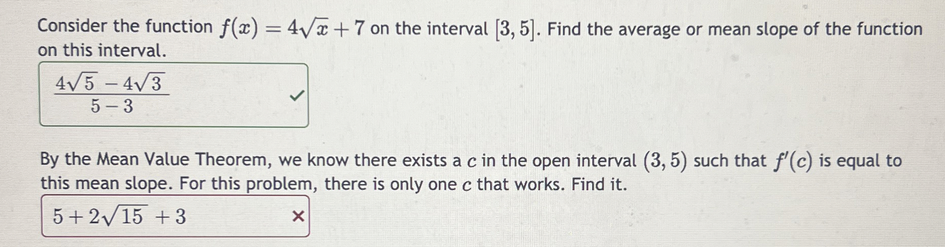 Solved Consider the function f(x)=4x2+7 ﻿on the interval | Chegg.com