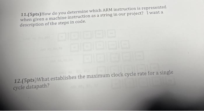 Solved 11.(5pts) How do you determine which ARM instruction | Chegg.com