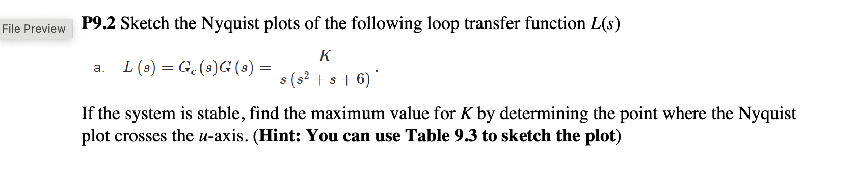 P9.2 ﻿Sketch the Nyquist plots of the following loop | Chegg.com