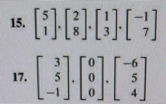 Solved Determine by inspection whether the vectors in | Chegg.com