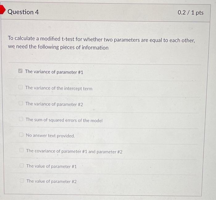 Solved To calculate a modified t-test for whether two | Chegg.com