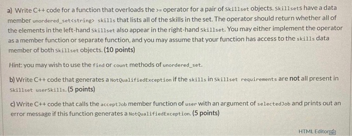 Solved A Write C Code For A Function That Overloads The