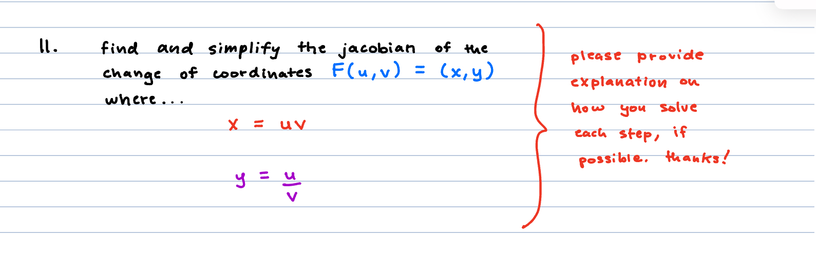 Solved find and simplify the jacobian of the change of | Chegg.com