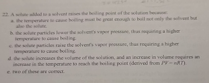 Solved A solute added to a solvent mises the boiling point | Chegg.com