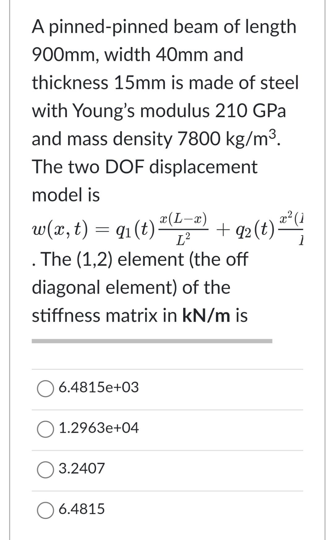 Solved Standard 2 DOF Discrete System The standard 2 DOF | Chegg.com