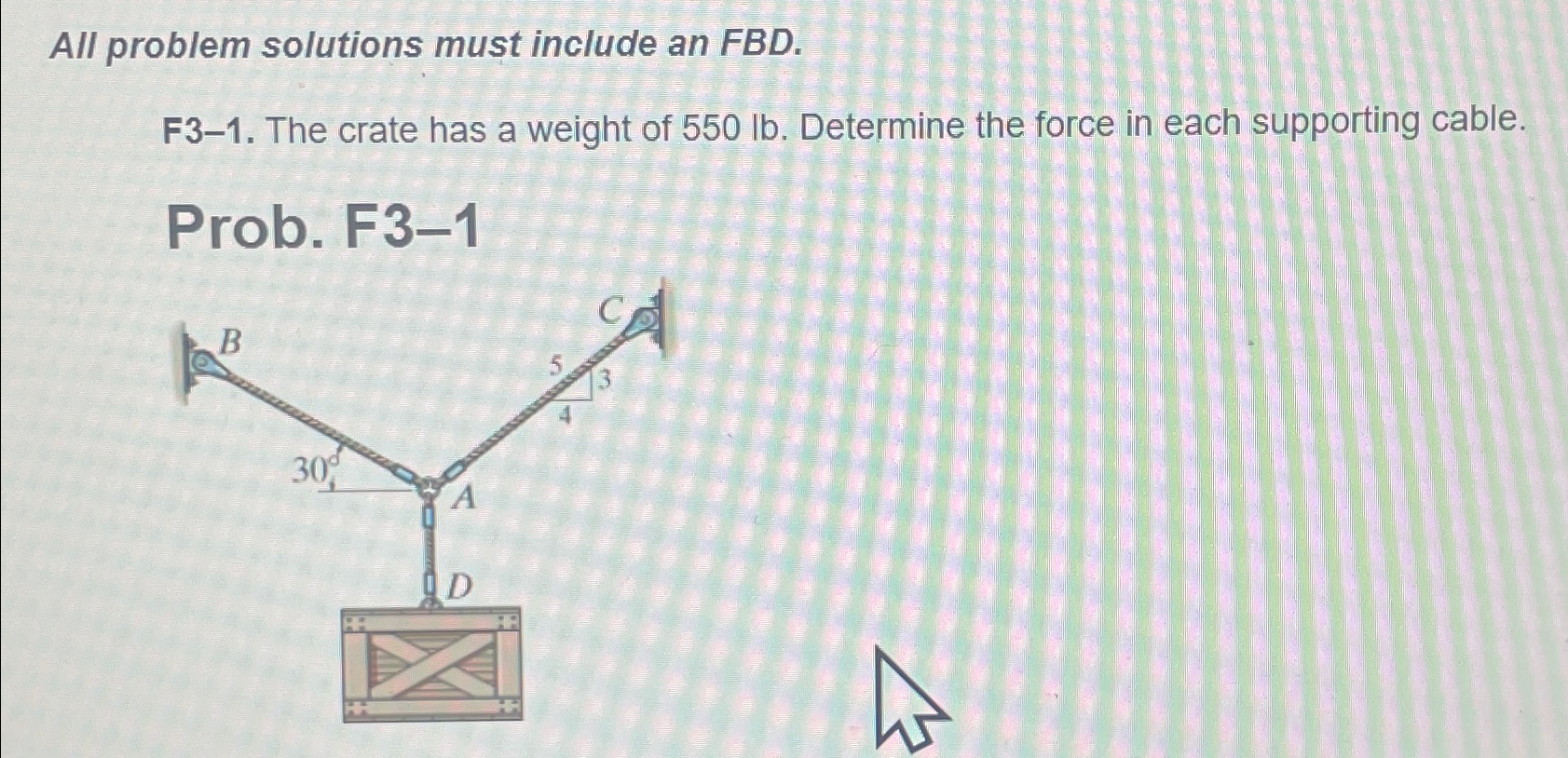 Solved All problem solutions must include an FBD.F3-1. ﻿The | Chegg.com