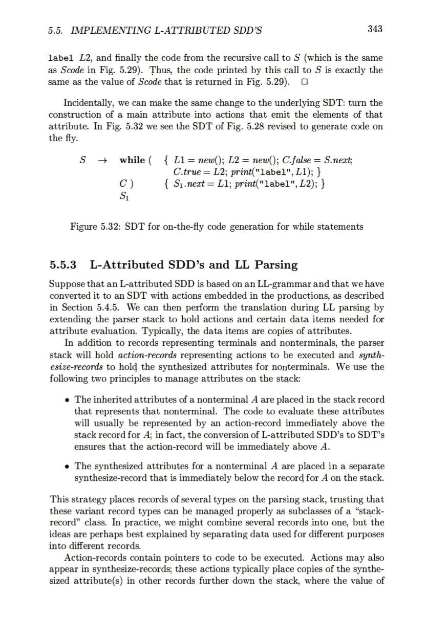 Solved Exercise 5.5.3: Implement each of your SDD's of | Chegg.com