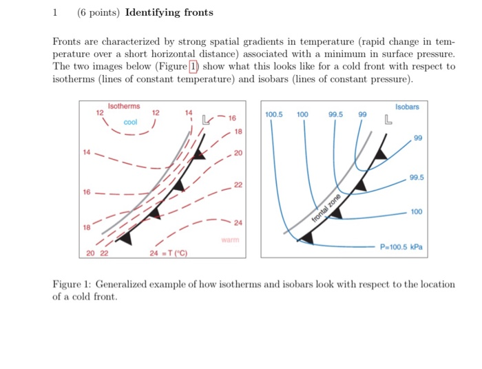 1 (6 points) Identifying fronts Fronts are | Chegg.com