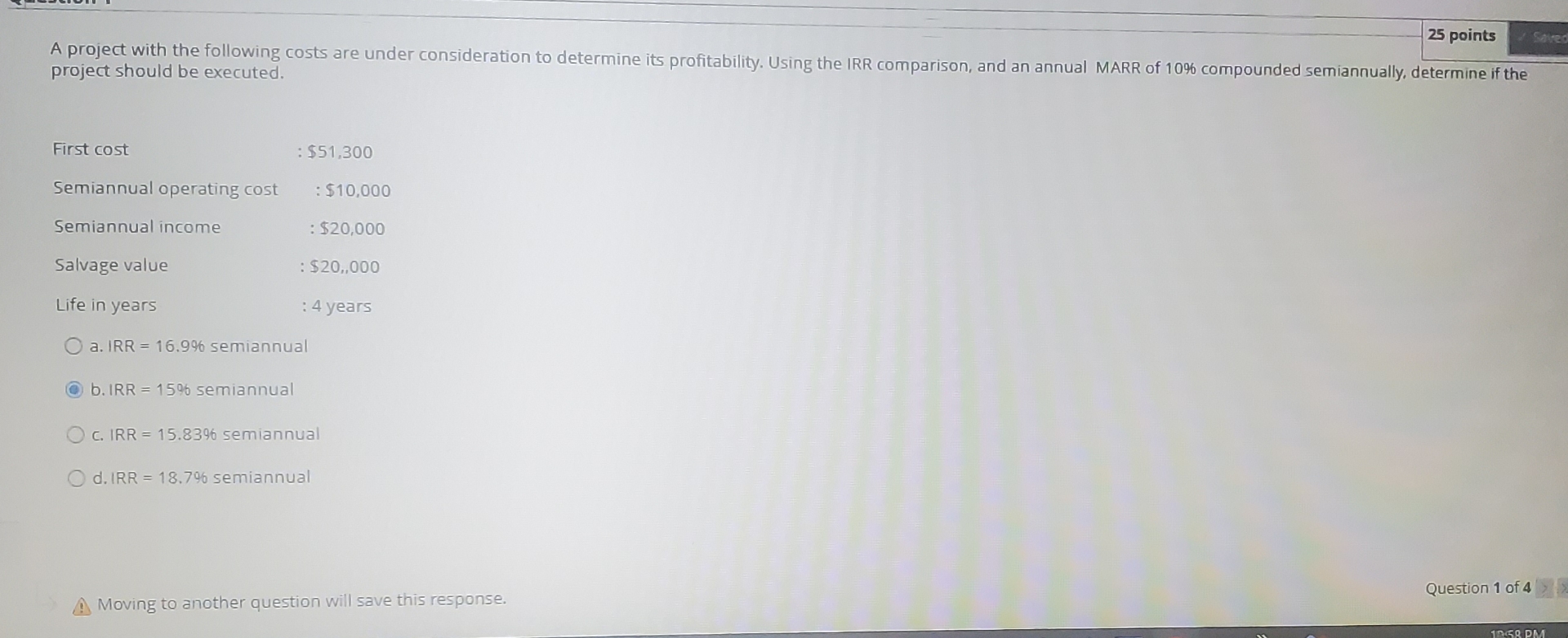 Solved 25 ﻿pointsA project with the following costs are | Chegg.com