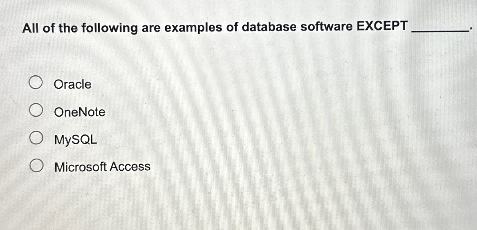 All of the following are examples of database | Chegg.com