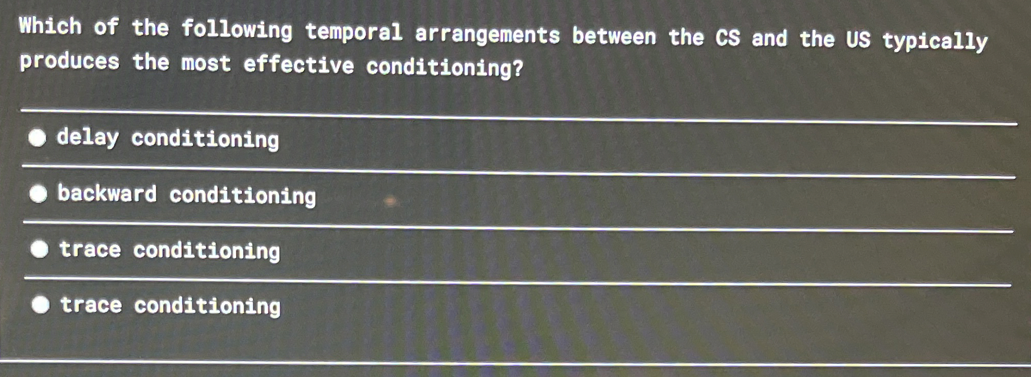 Solved Which of the following temporal arrangements between | Chegg.com