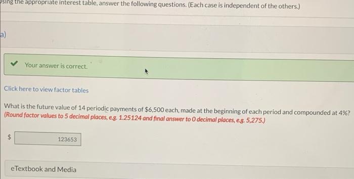 Solved using the appropriate interest table, answer the | Chegg.com