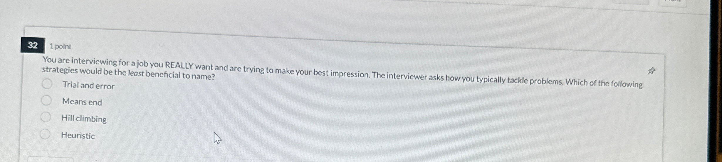 Solved 1 ﻿pointYou are interviewing for a job you REALLY | Chegg.com