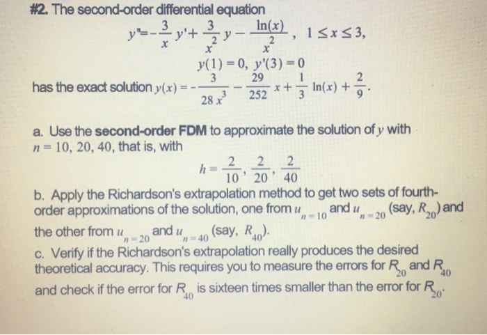 #2. The second-order differential equation In(x) V , | Chegg.com