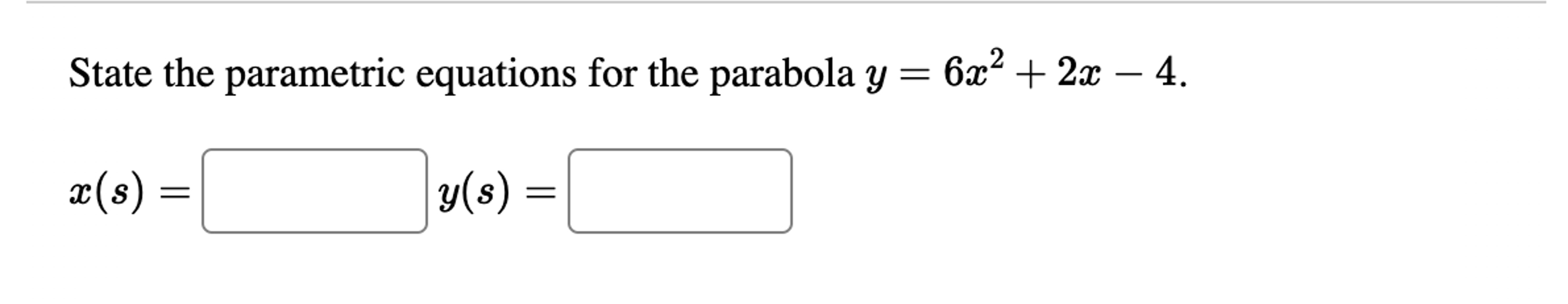Solved State the parametric equations for the parabola | Chegg.com