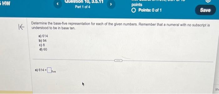 Solved Determine the base-five representation for each of | Chegg.com