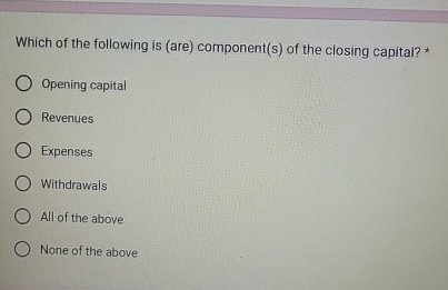 Solved Which of the following is (are) ﻿component(s) ﻿of the | Chegg.com