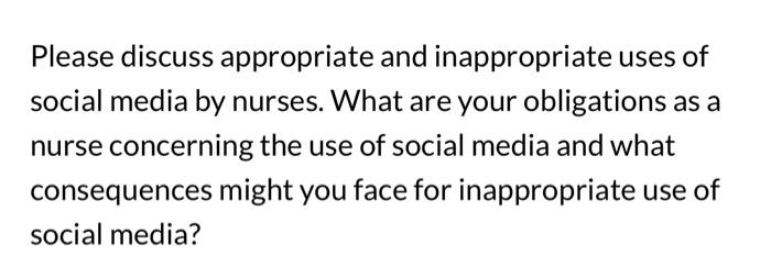 Solved Please discuss appropriate and inappropriate uses of | Chegg.com