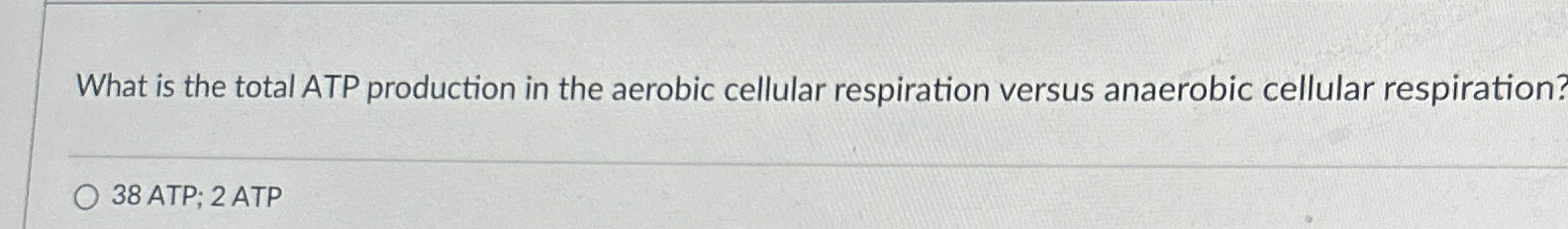 Solved What is the total ATP production in the aerobic | Chegg.com
