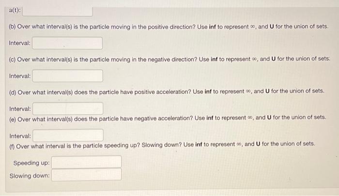 Solved (1 point) The function s(t) describes the position of | Chegg.com